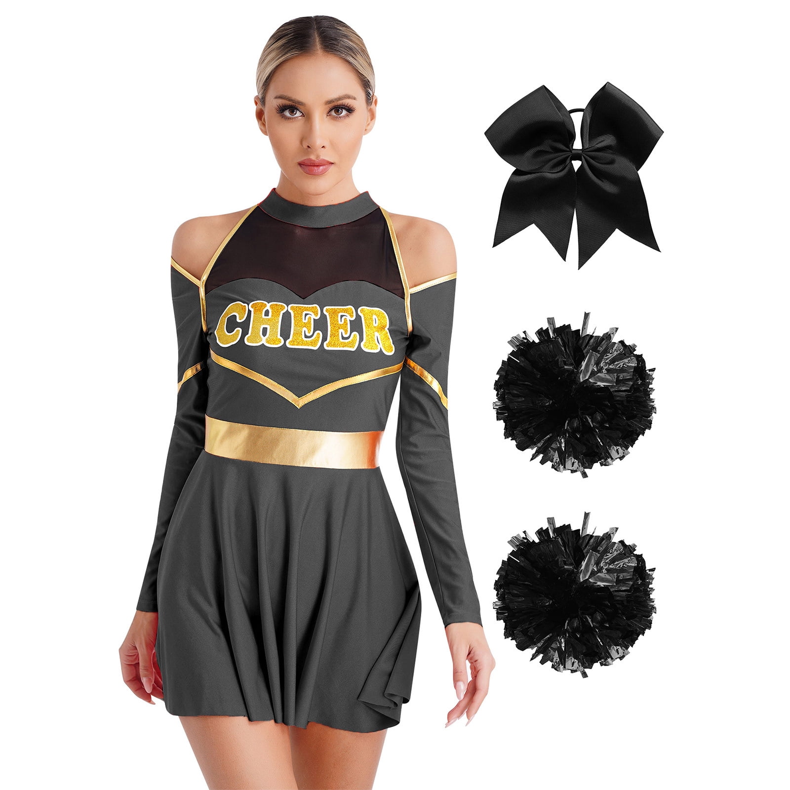 TiaoBug Women's School Musical Party Halloween Cheer Leader Costume ...