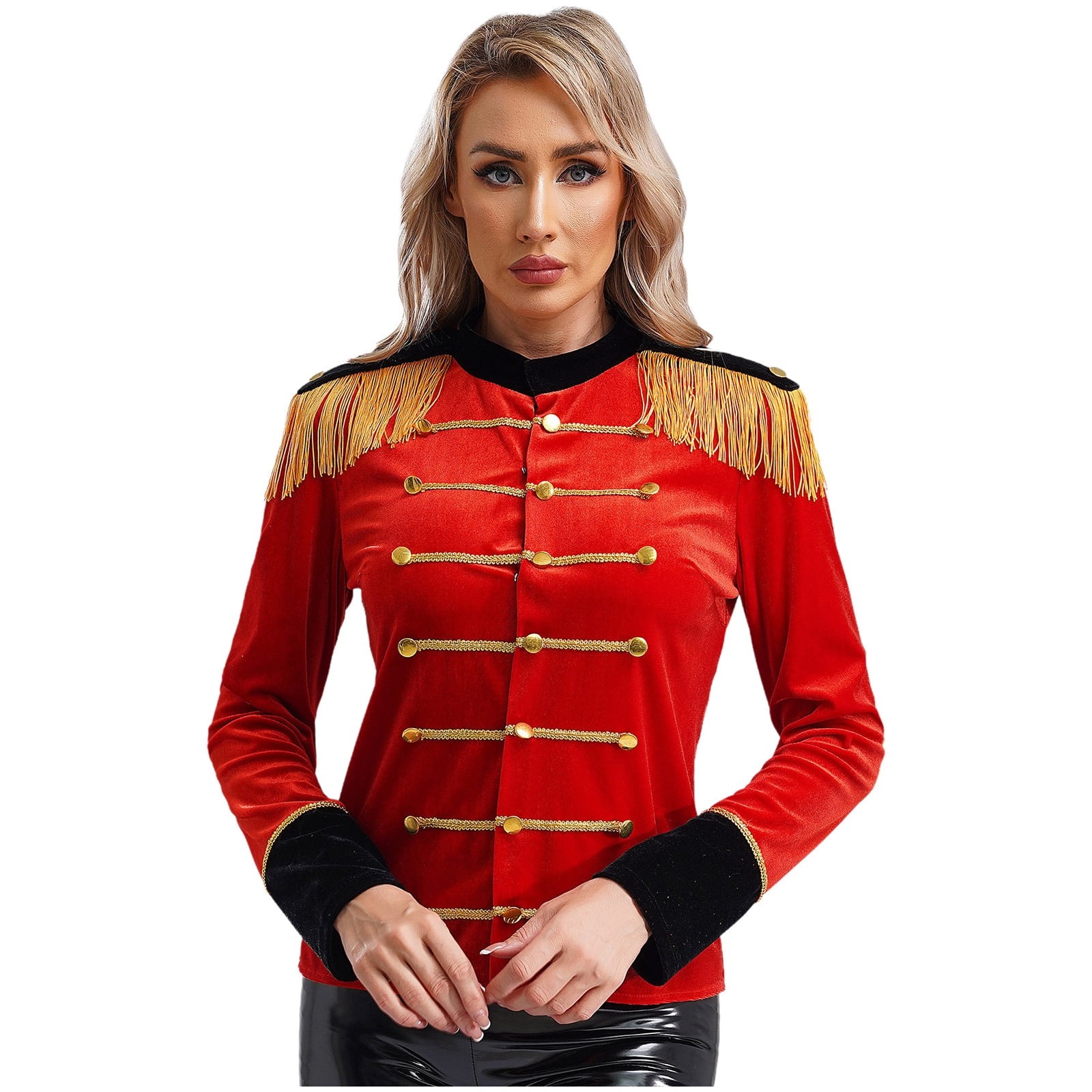 TiaoBug Womens Circus Ringmaster Jacket Ringleader Vintage Tailcoat ...