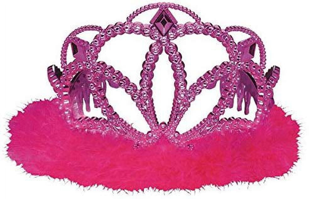 Tiara Princess Electroplated Plastic w/Marabou - Hot Pink | Royalty ...