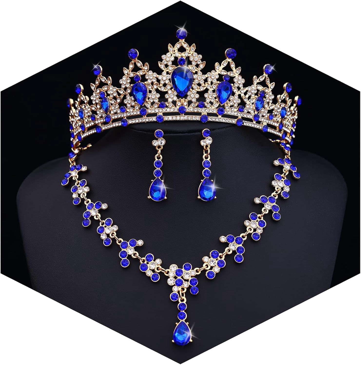 Tiaras and Crowns Jewelry Set for Women Tiaras Earrings and Necklace ...