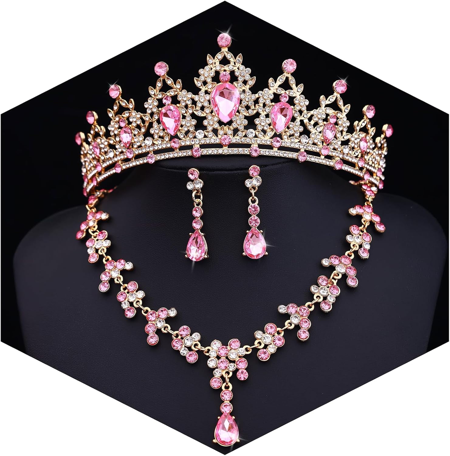 Tiaras and Crowns Jewelry Set for Women Tiaras Earrings and Necklace ...