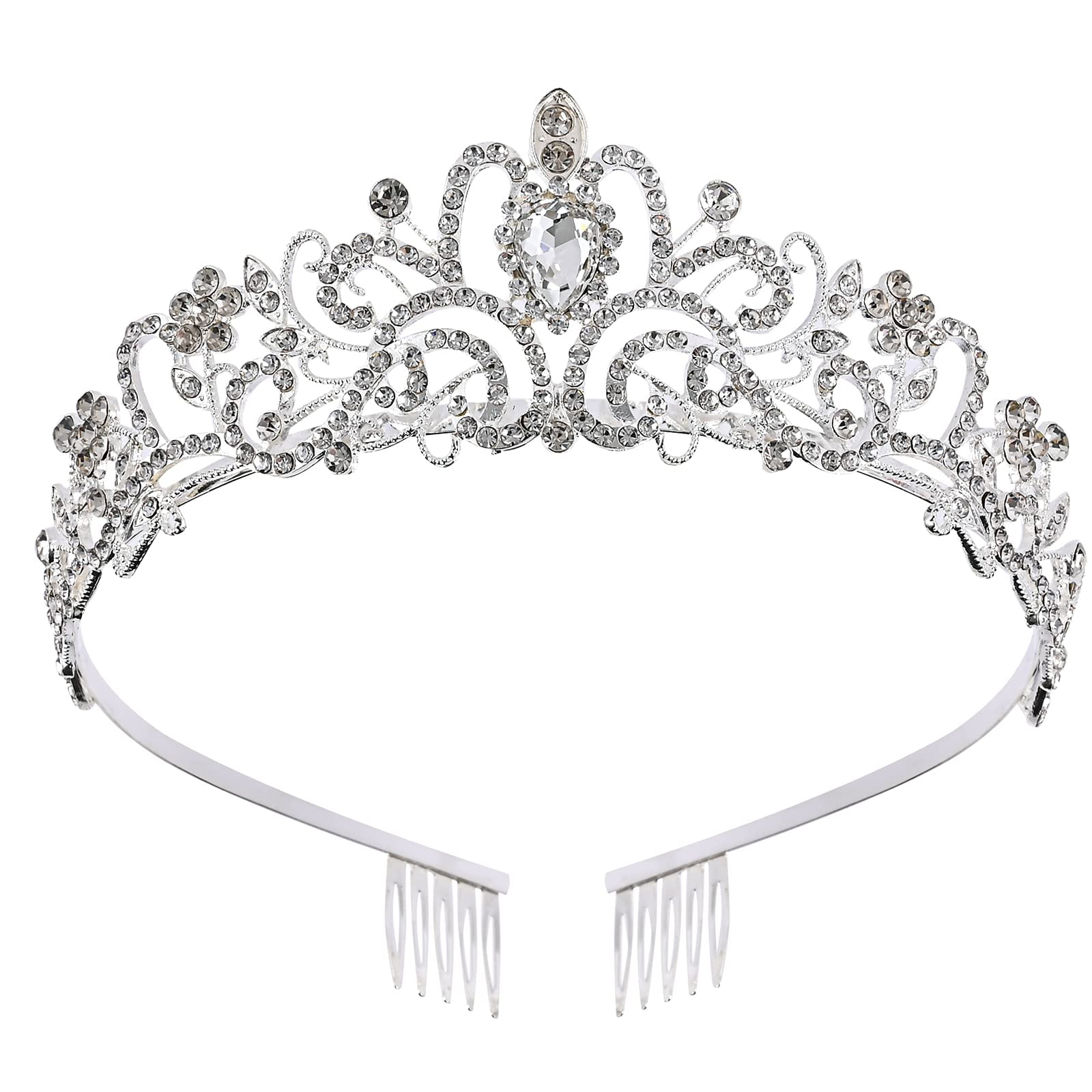 Tiaras Crowns for Women, Silver Crystal Tiara Crown Headband Princess ...