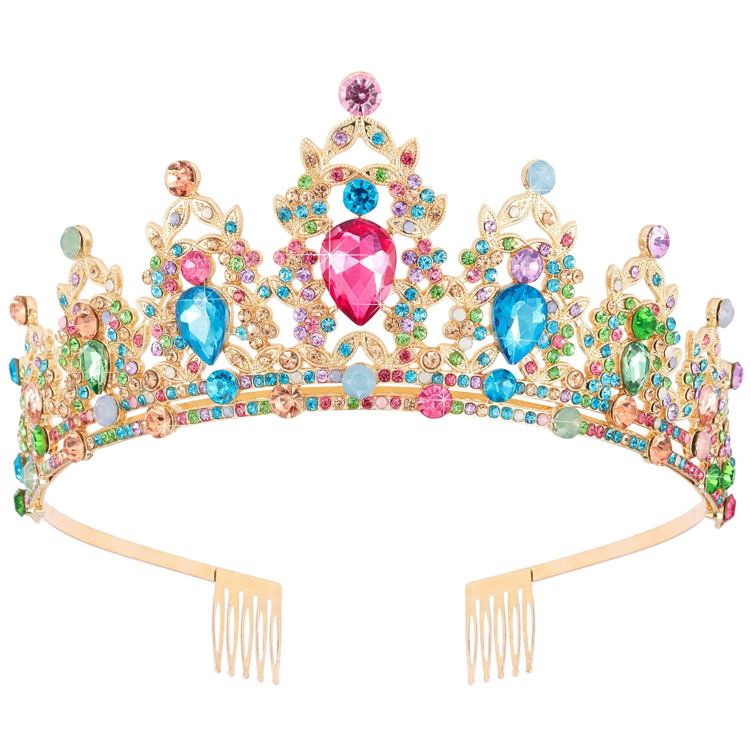 Tiaras for Women, Didder Multicolour Crystal Crown Tiaras for Girls ...