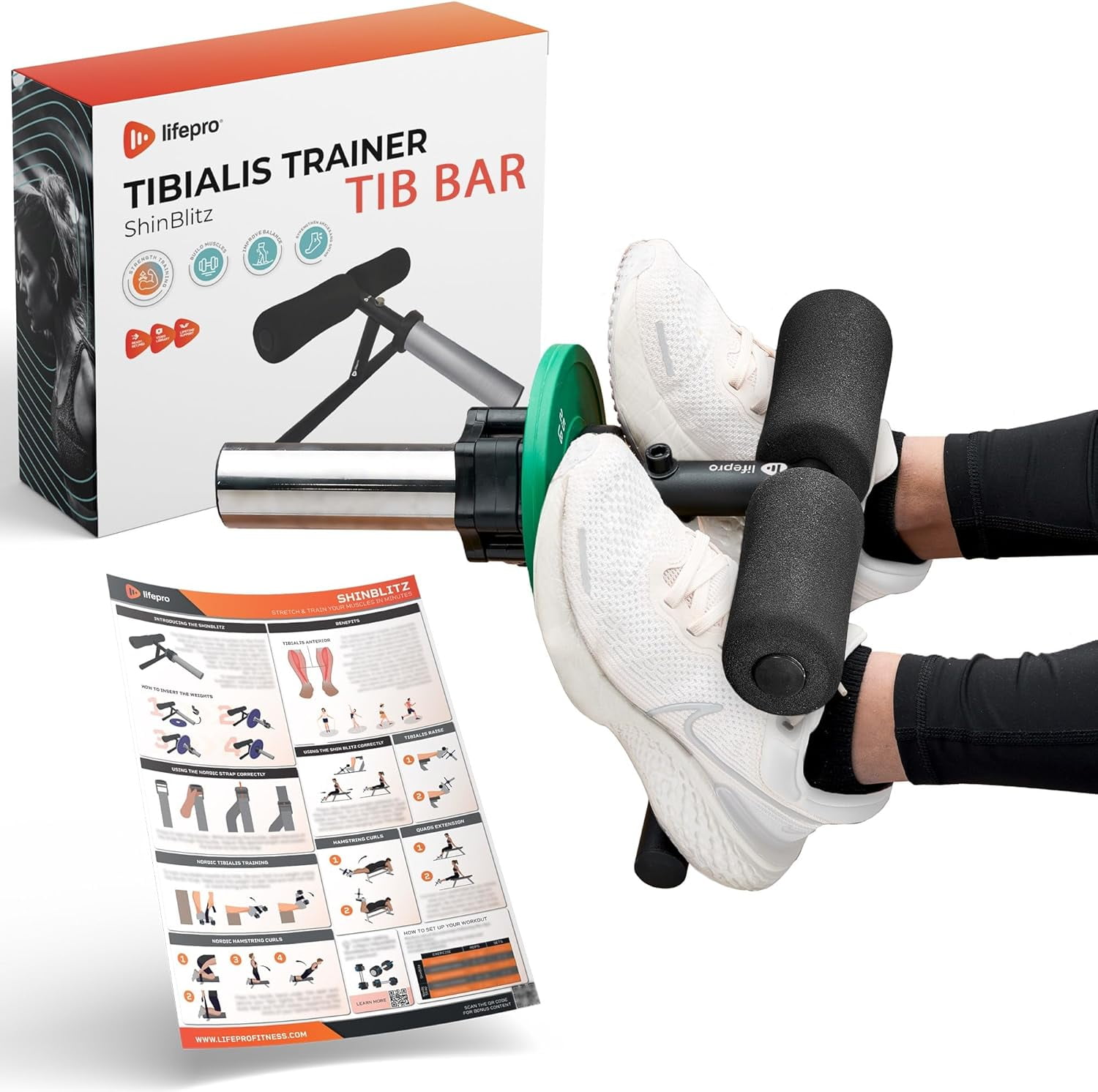 Tib Bar - Adjustable Tibialis Trainer for Knees over Toes Training and ...