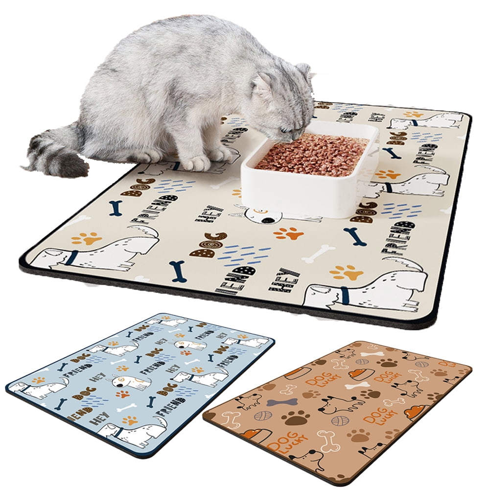 Tiberpet Dog Bowl Mat Absorbent Mat for Dog Cat Water Bowl Non Slip for ...