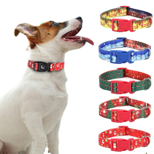 Tiberpet Christmas Dogs Collar Dog Printed Stylish Comfortable Collar ...