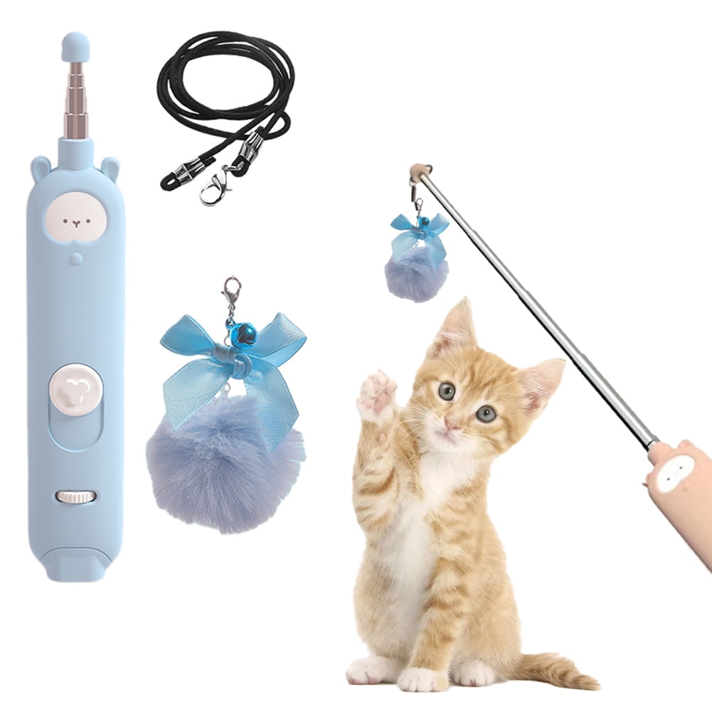 Tiberpet Portable Cat Toys, Interactive Cat Feather Wand Toy ...