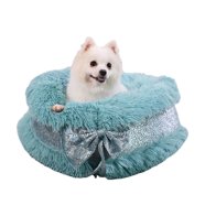 Precious Tails Ultra Plush Mini Tufted Velvet Round Cuddler Dog Cat Pet ...