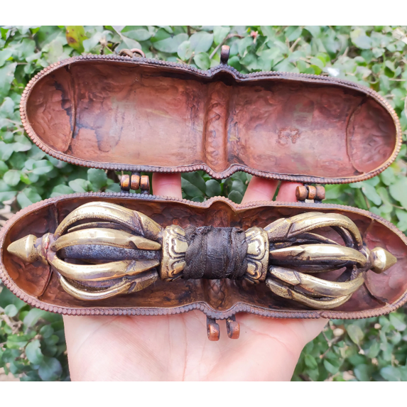 Tibet Brass vajvakilaka, Handcrafted Vajra with base, Buddhism Phurpa ...
