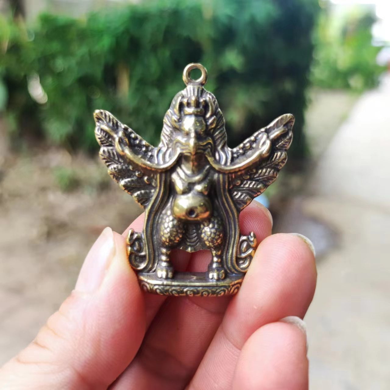 Tibet Nepal Tantra Spread Wings Dapeng Bird Statue pendant,Protection ...