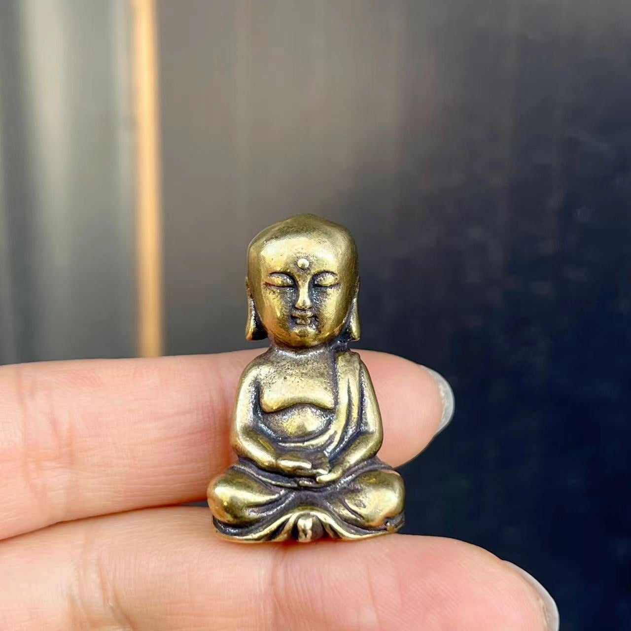 Tibet Pocket Buddha small monk statue,Brass Buddha Idol Shakyamuni Feng ...