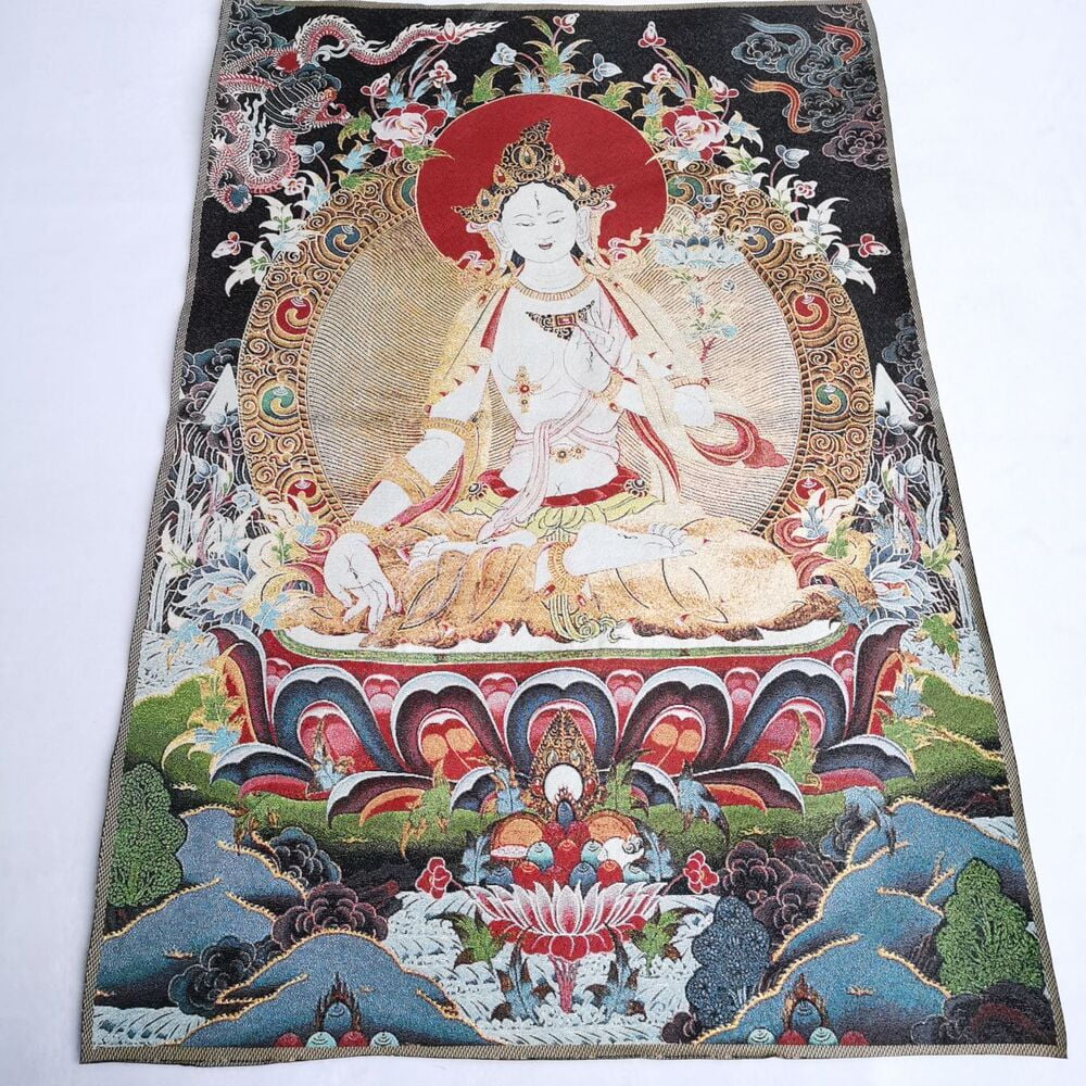 Tibet Tibetan Cloth Silk Buddhism Dragon Kwan-yin Tara Tangka Thangka ...