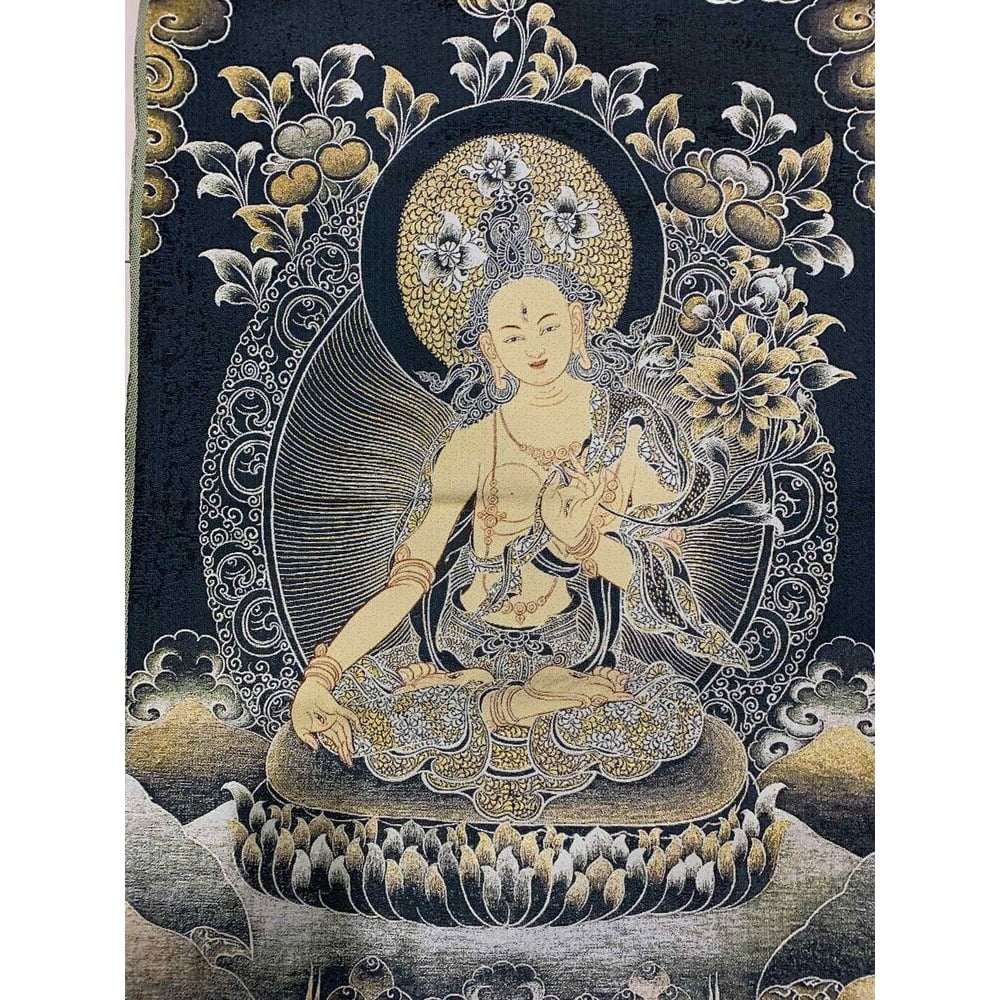 Tibet Tibetan Cloth Silk Buddhism Tara Guanyin Kwan-yin Tangka Thangka ...