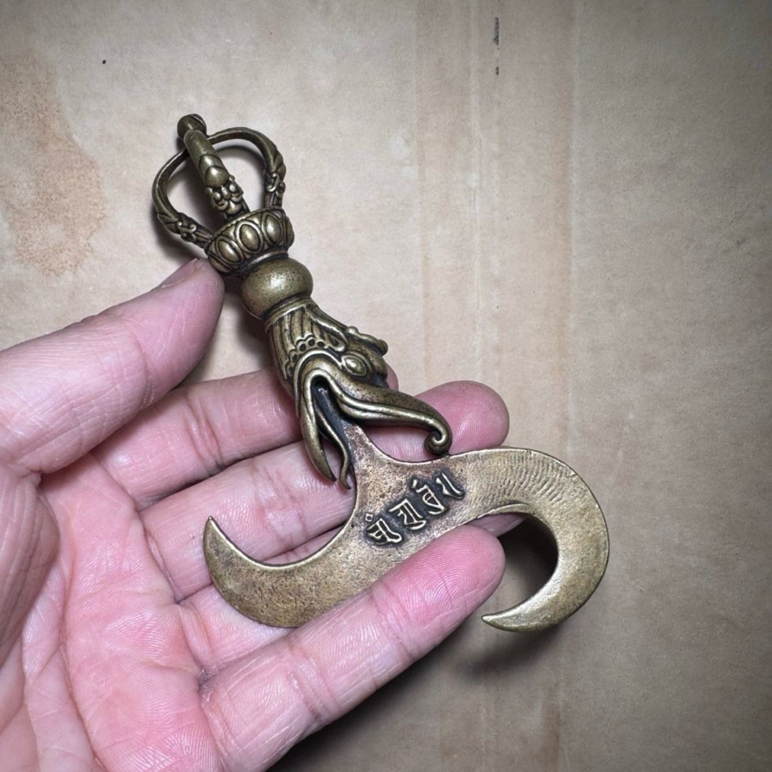 Tibetan Brass Five Prong Vajra Dorje Buddhist Ritual Tool Antique Style ...
