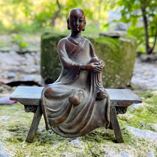 Tibetan Buddhism Vintage Copper Bench Buddha Seated Buddha Statue ...
