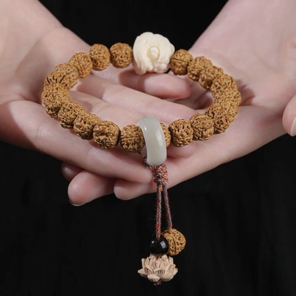 Tibetan Buddhist 10MM Bodhi Beeds Prayer Beads Mala Bead Wood Bracelet ...
