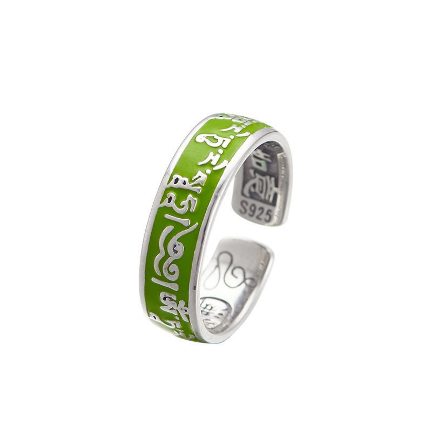 Tibetan Buddhist Adjustable Ring Spiritual Mantra Jewelry for Men Women ...