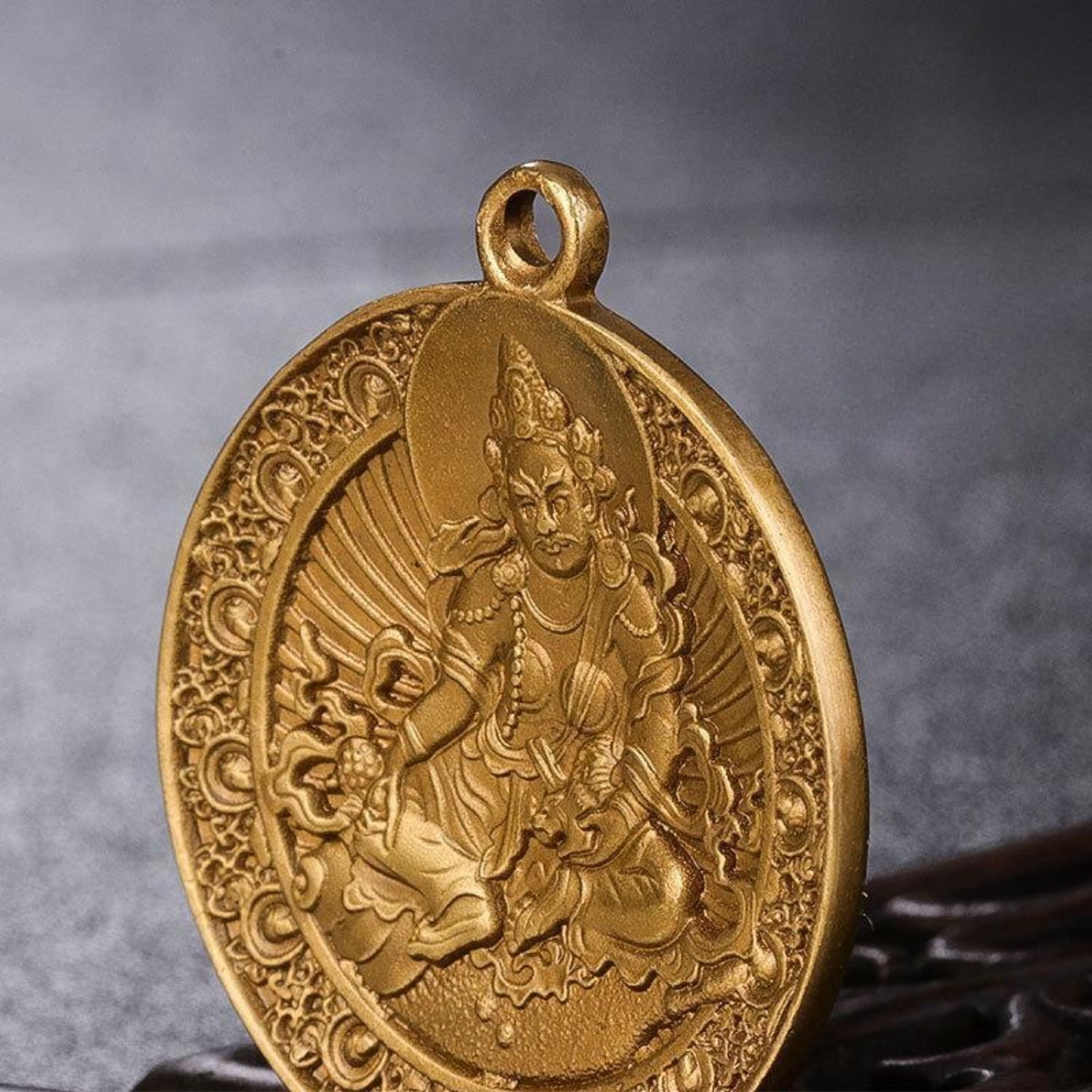 Tibetan Buddhist Double Sided Lotus Hercules Pendant Tantra Ritual ...