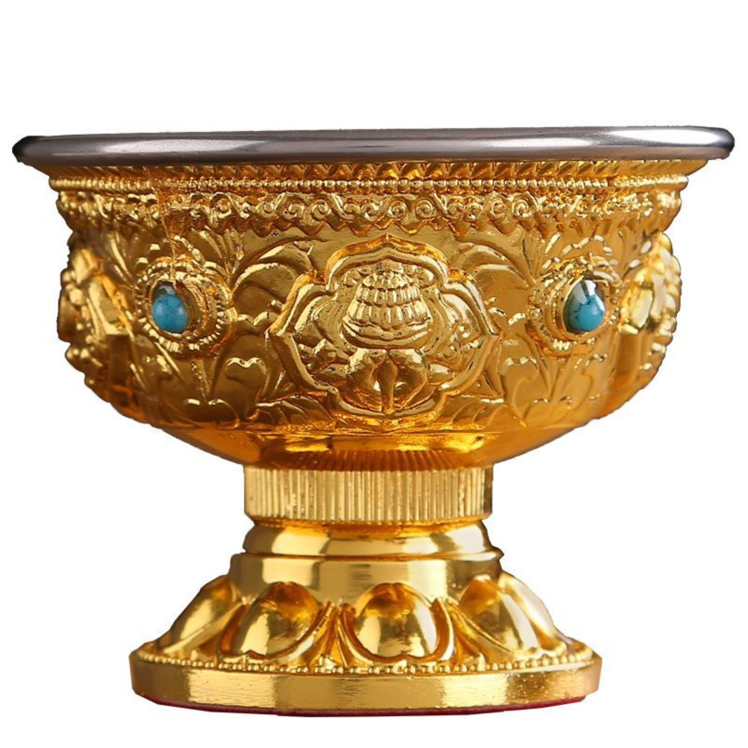 Tibetan Buddhist Eight Auspicious Symbols Water Offering Cup Dharma ...