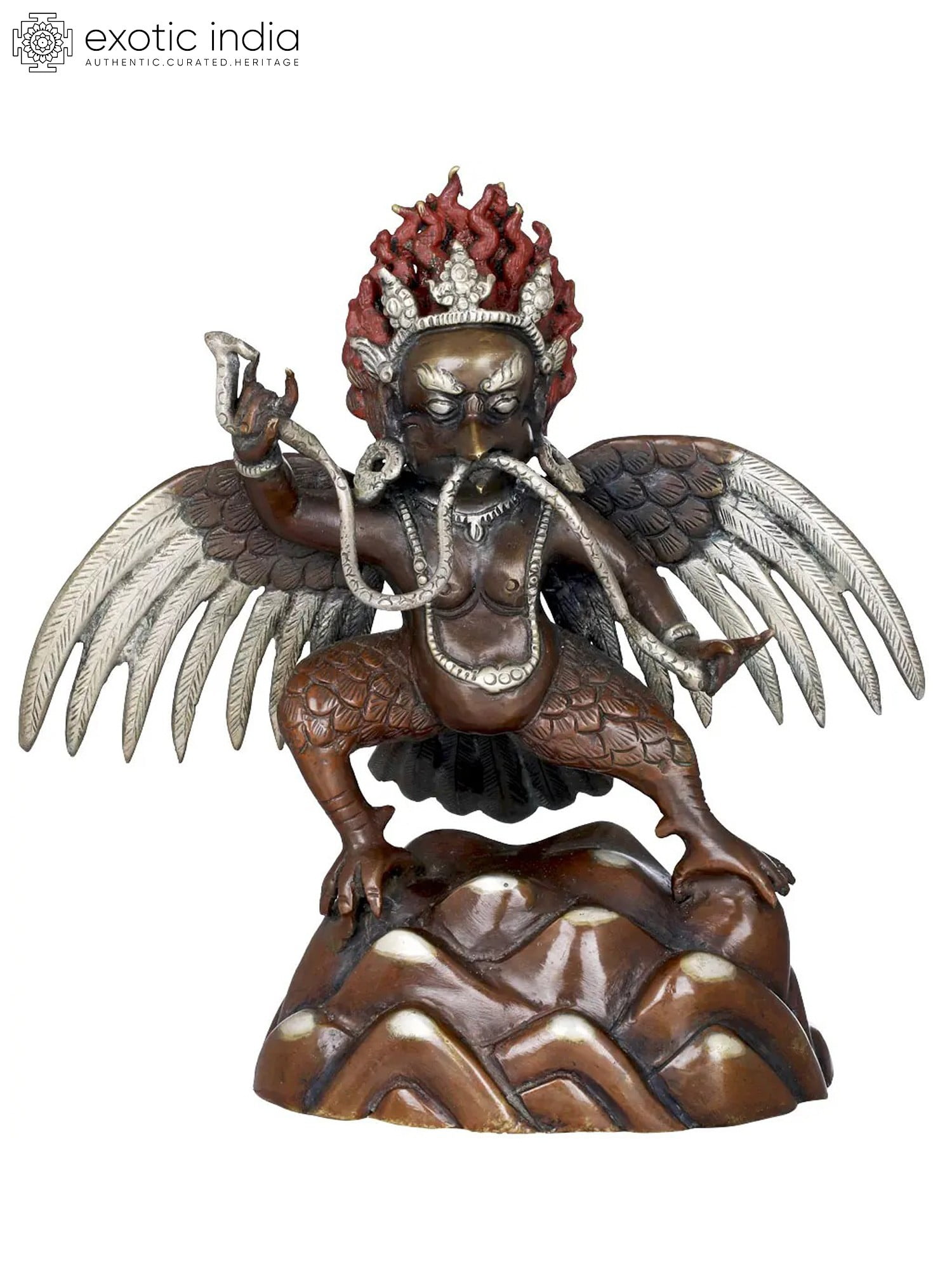 Tibetan Buddhist Garuda Copper Statue - Made in Nepal - Copper Statue ...