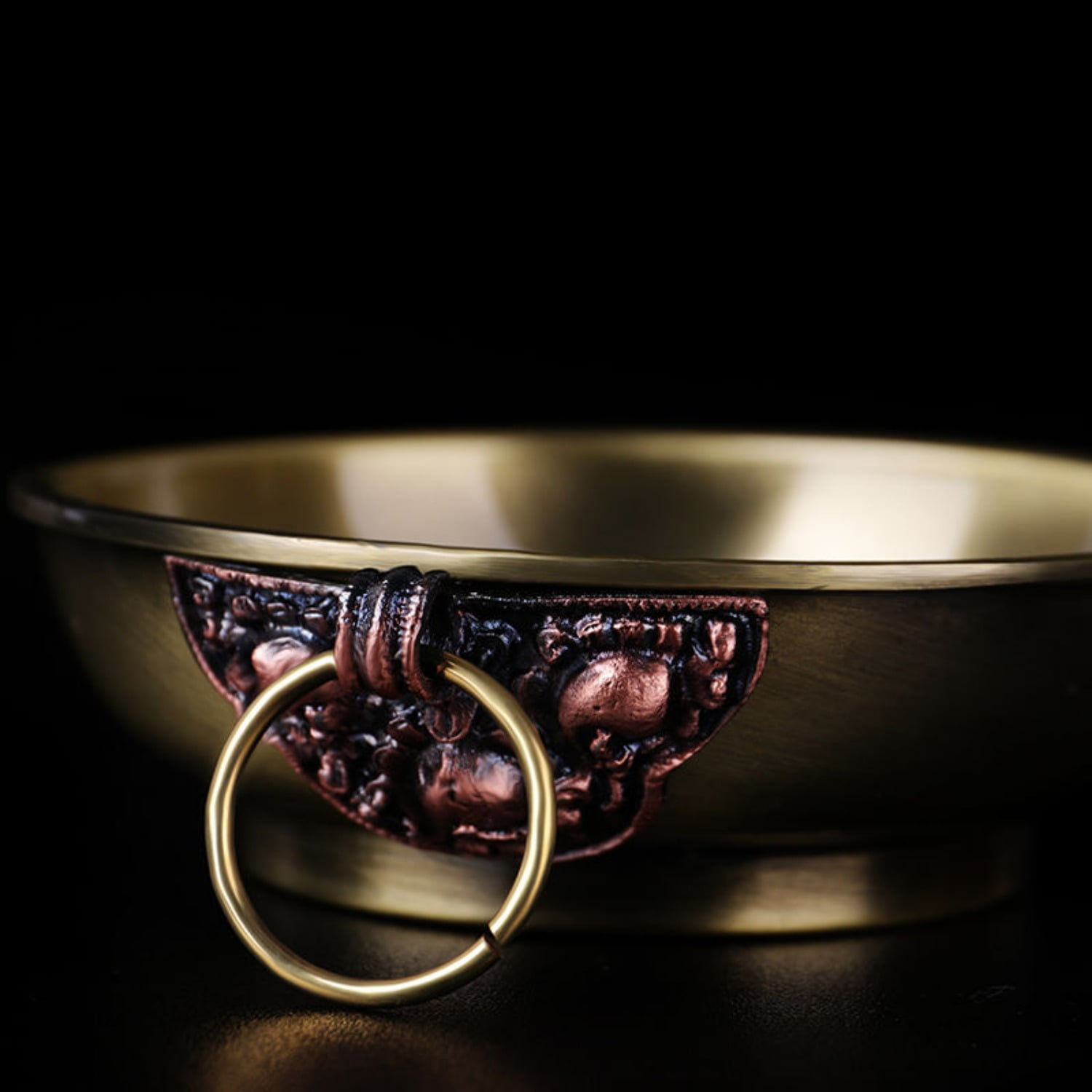 Tibetan Buddhist Offering Plate Ancient Cyan Glazed Single Ear Dish ...