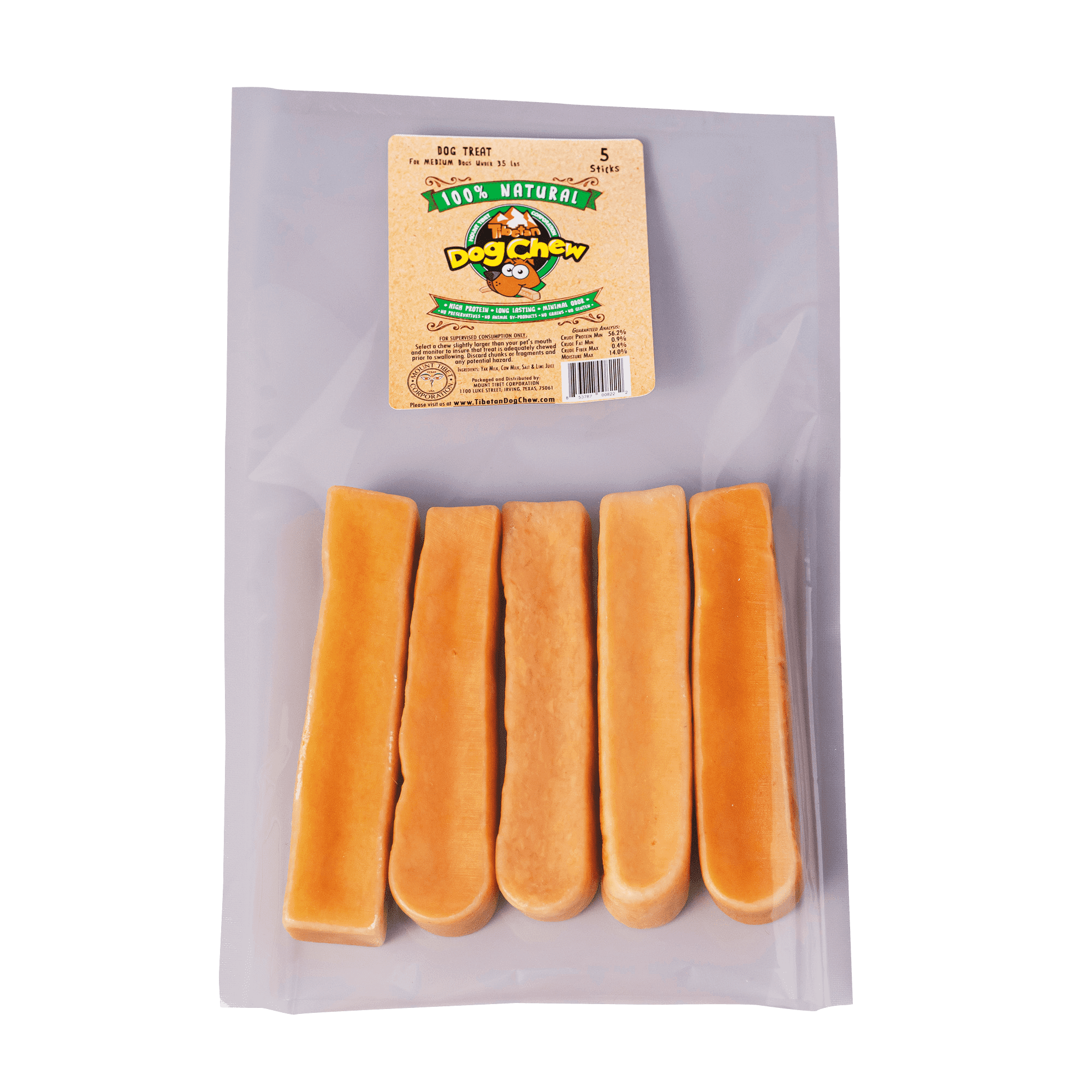 Tibetan Dog Chew (5 Sticks - Yak Cheese Chew) - Natural, Healthy, and ...