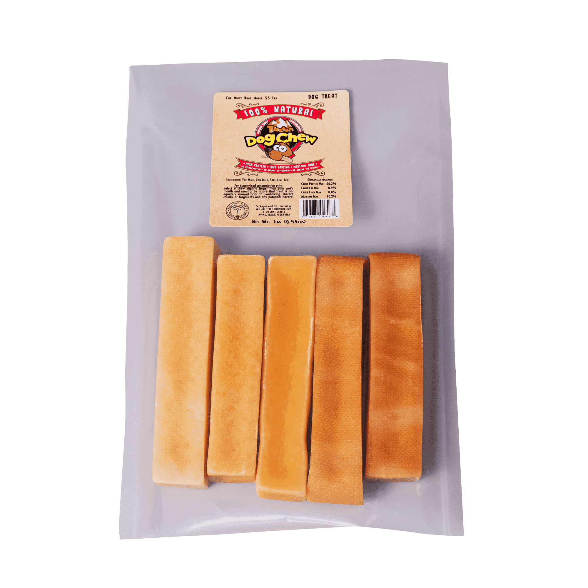 Mount Tibet Himalayan Dog Chews 1lb Large Pack of 5, Long-Lasting Yak ...