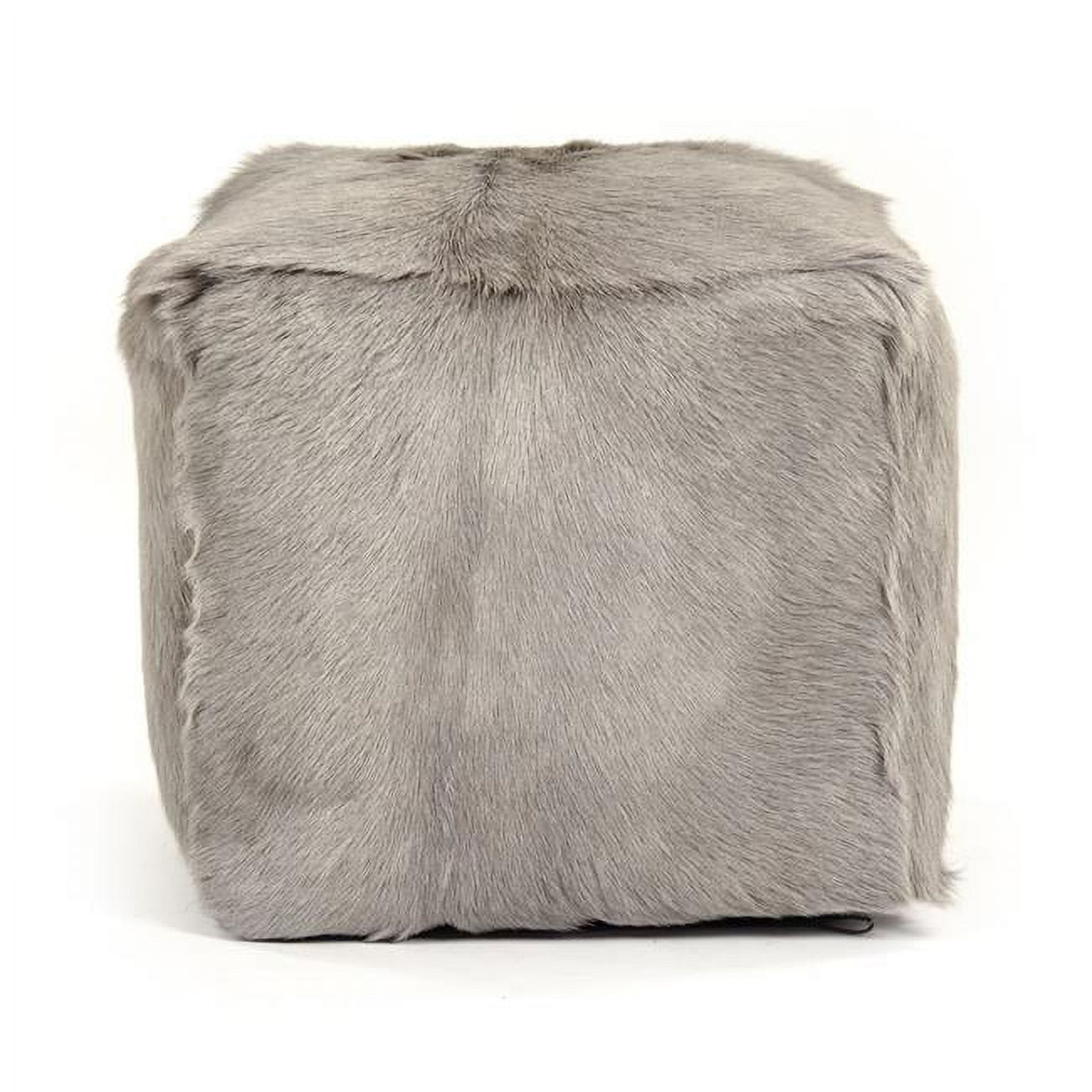 Tibetan Goat Fur Pouf, Light Grey - Walmart.com