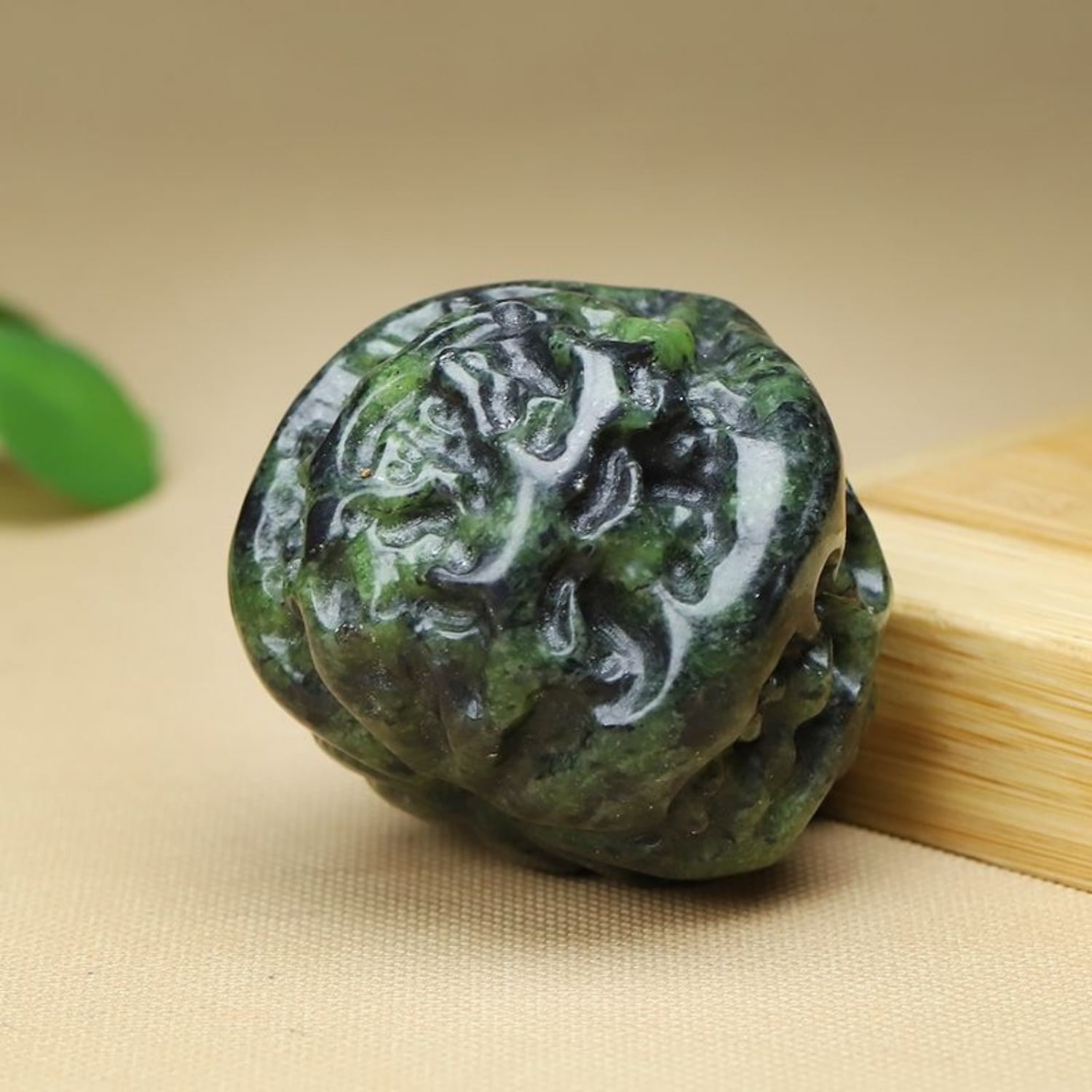 Tibetan Green Stone Walnut Hand Massage Balls Pair Magnetic Therapy ...