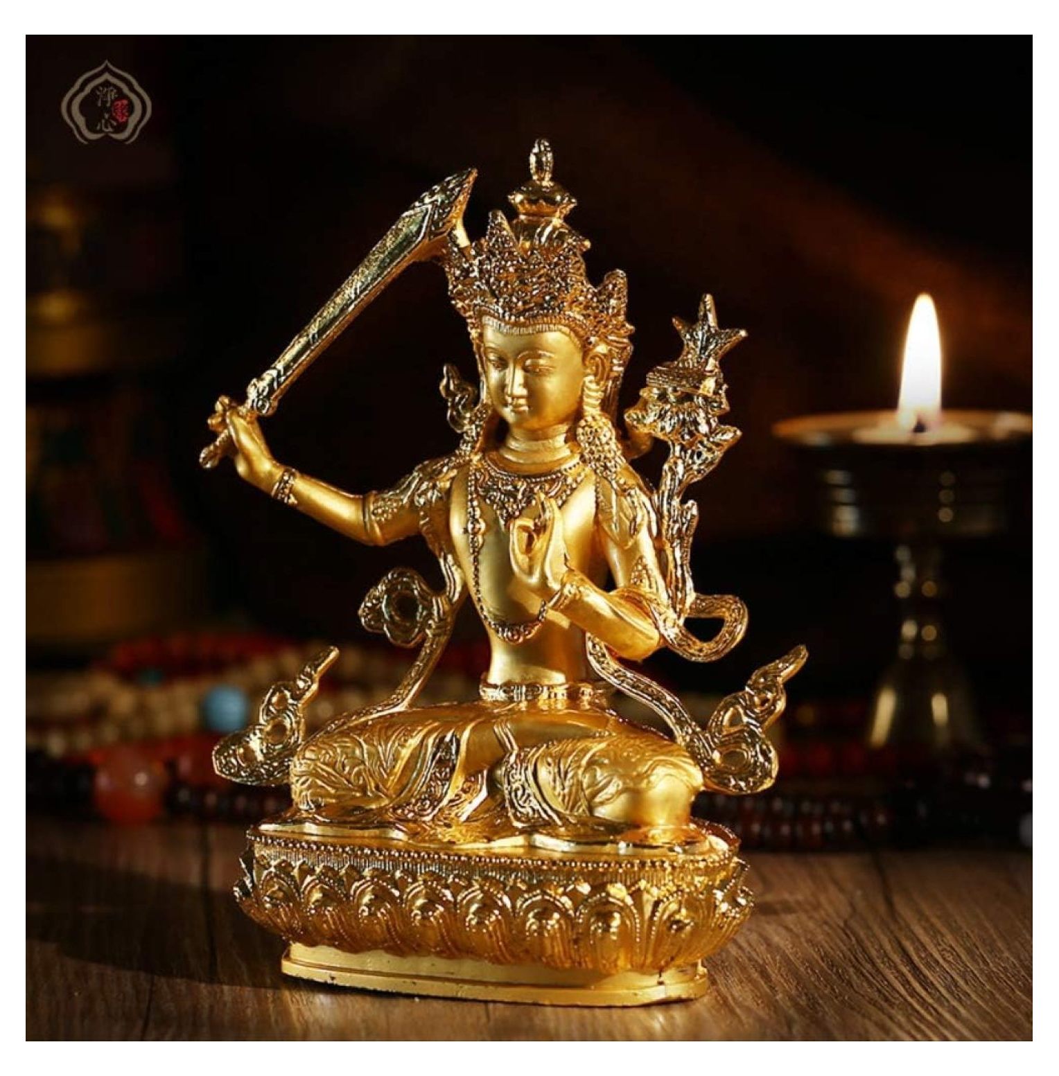 Tibetan Manjushri Bodhisattva Tantric Great Wisdom Buddha Statue ...