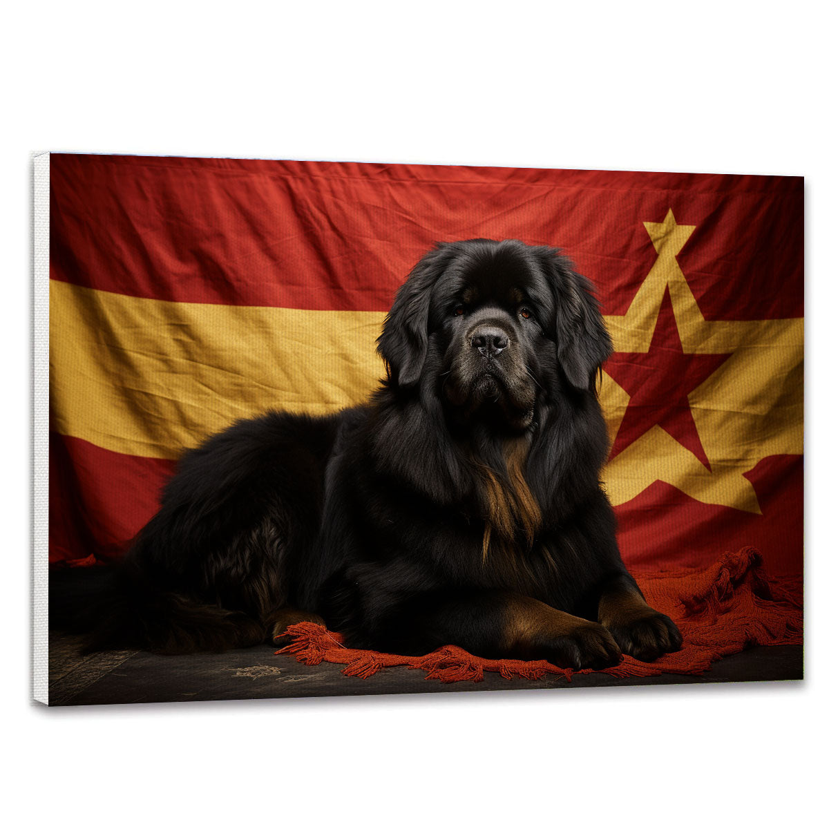 Tibetan Mastiff Dog American Flag Canvas Poster Wall Art Dog Pictures ...