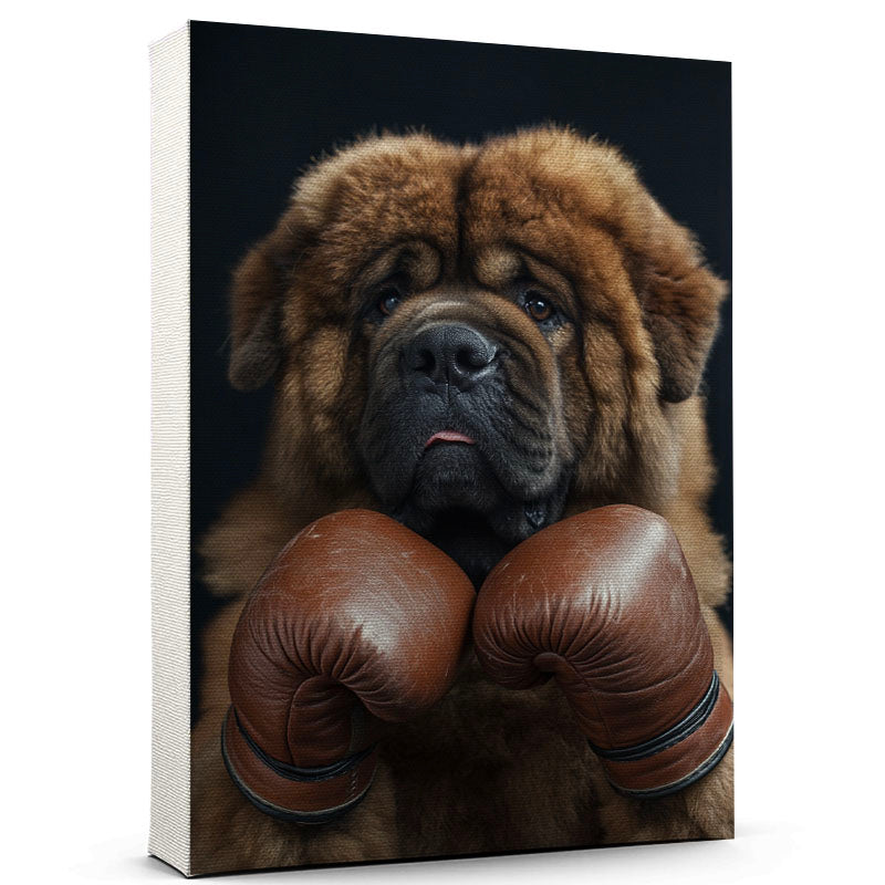 Tibetan Mastiff Dog Canvas Boxing Canvas – Funny Tibetan Mastiff Dog ...