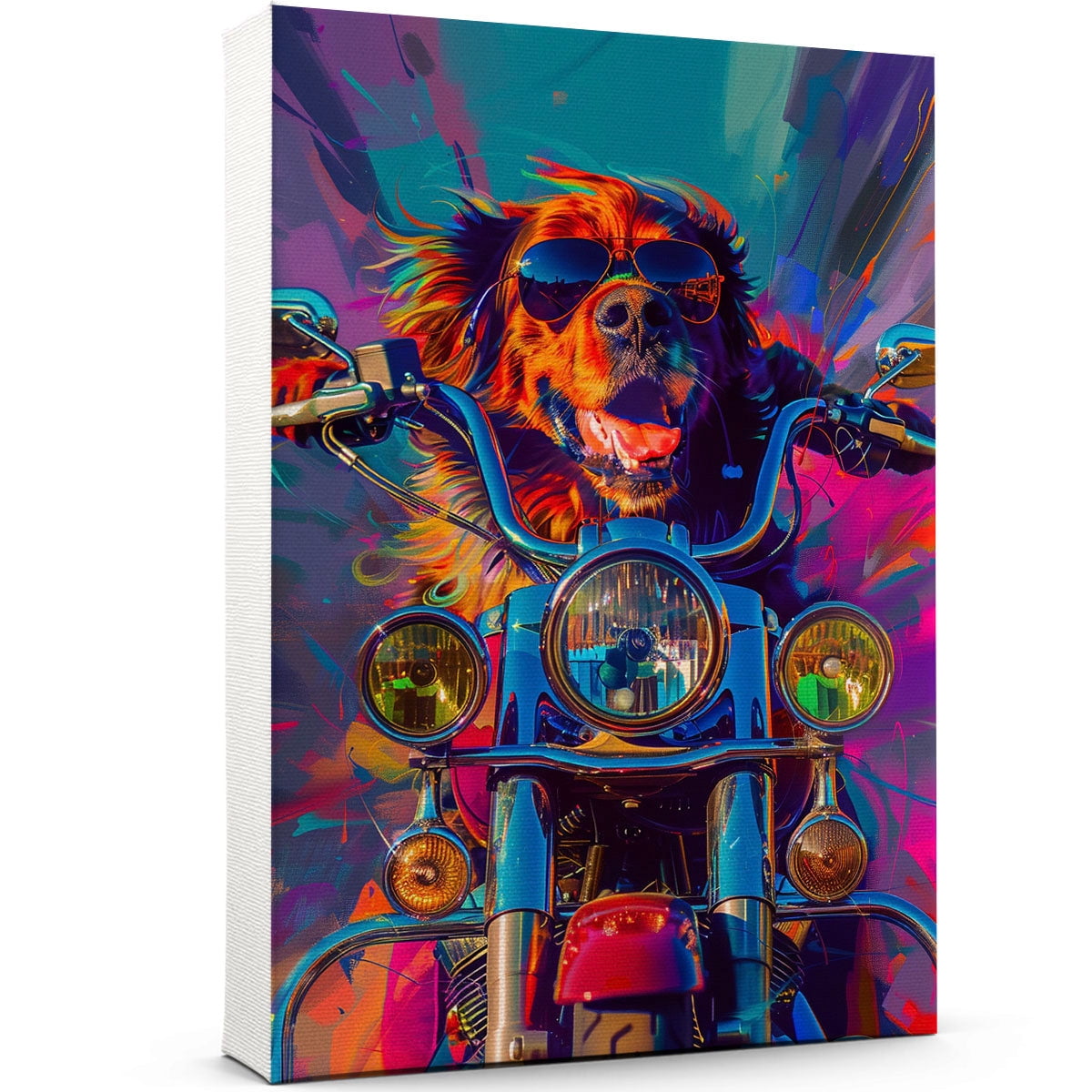 Tibetan Mastiff Dog Poster Riding A Motorcycle - Tibetan Mastiff Dog ...