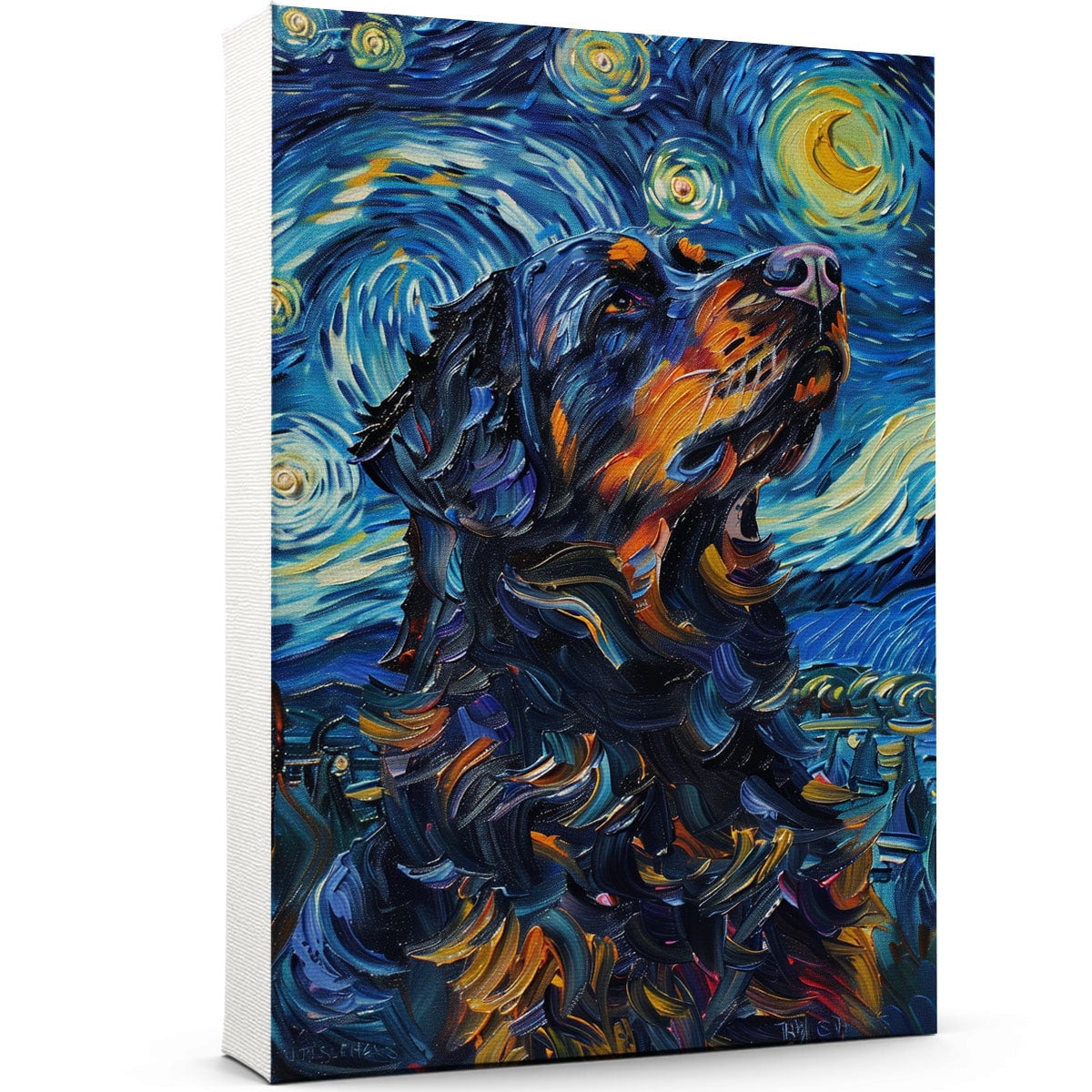 Tibetan Mastiff Dog Starry Night Canvas Wall Art Prints, Dog Art Canvas ...