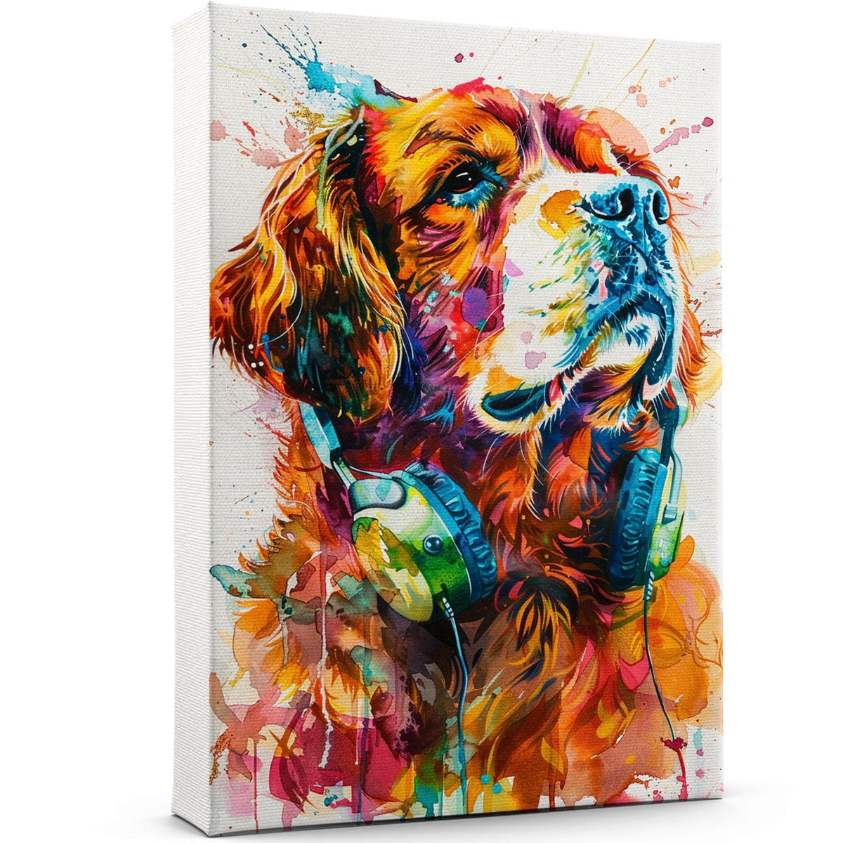 Tibetan Mastiff Headphone Wall Art Dog Wall Poster, Tibetan Mastiff ...