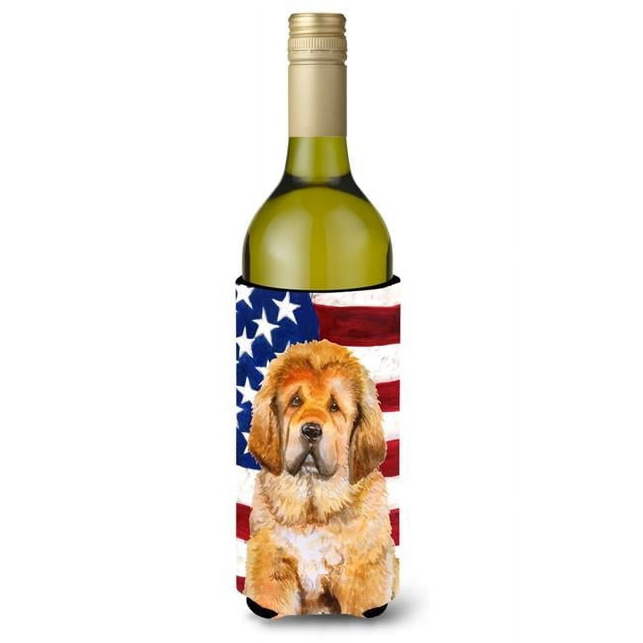 Tibetan Mastiff Patriotic Wine Bottle Beverge Insulator Hugger ...