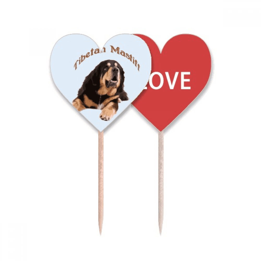 Tibetan Mastiff Pet Frontier China Toothpick Flag LOVE Heart Lable ...