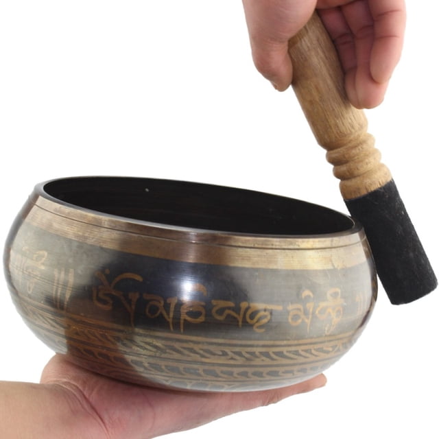 Tibetan Meditation Yoga Singing Bowl Set, Hand Hammered Singing Bowl ...