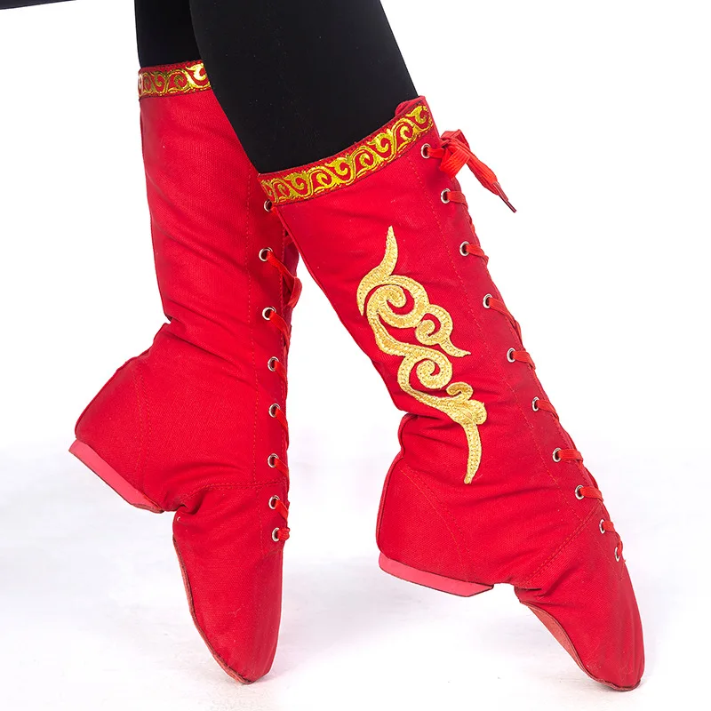 Tibetan Men Women Dance Boots Unisex Mongolian Dance Shoes Horse Boots ...