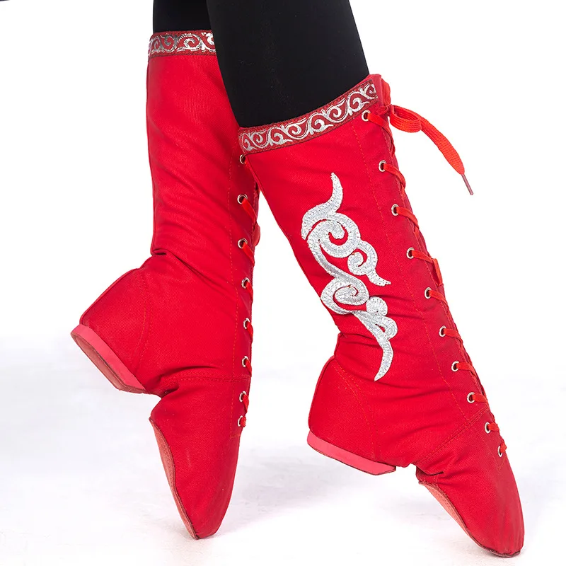Tibetan Men Women Dance Boots Unisex Mongolian Dance Shoes Horse Boots ...