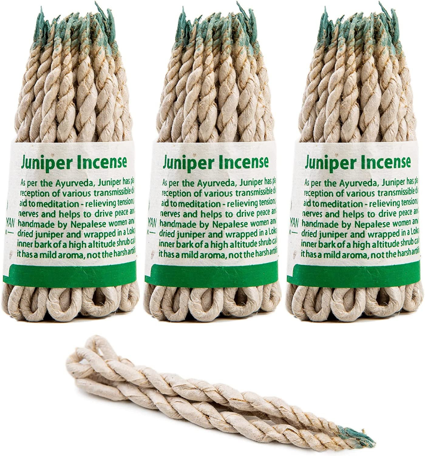 Tibetan Organic Handmade Rope Incense - Made in Nepal - Juniper - 3 ...