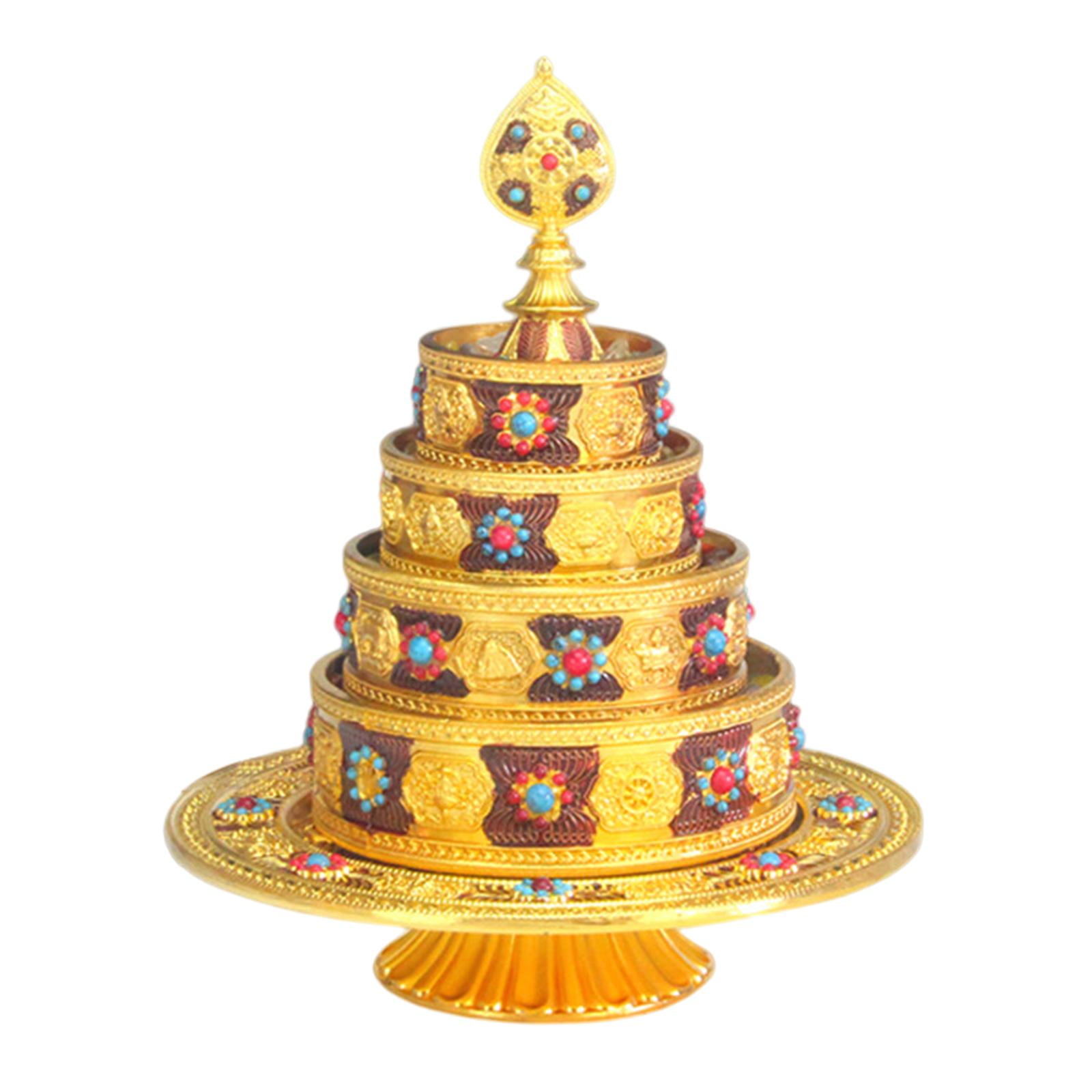 Tibetan Pan Altar Mandala Carving Symbols Table Decor Tibet Buddhist ...