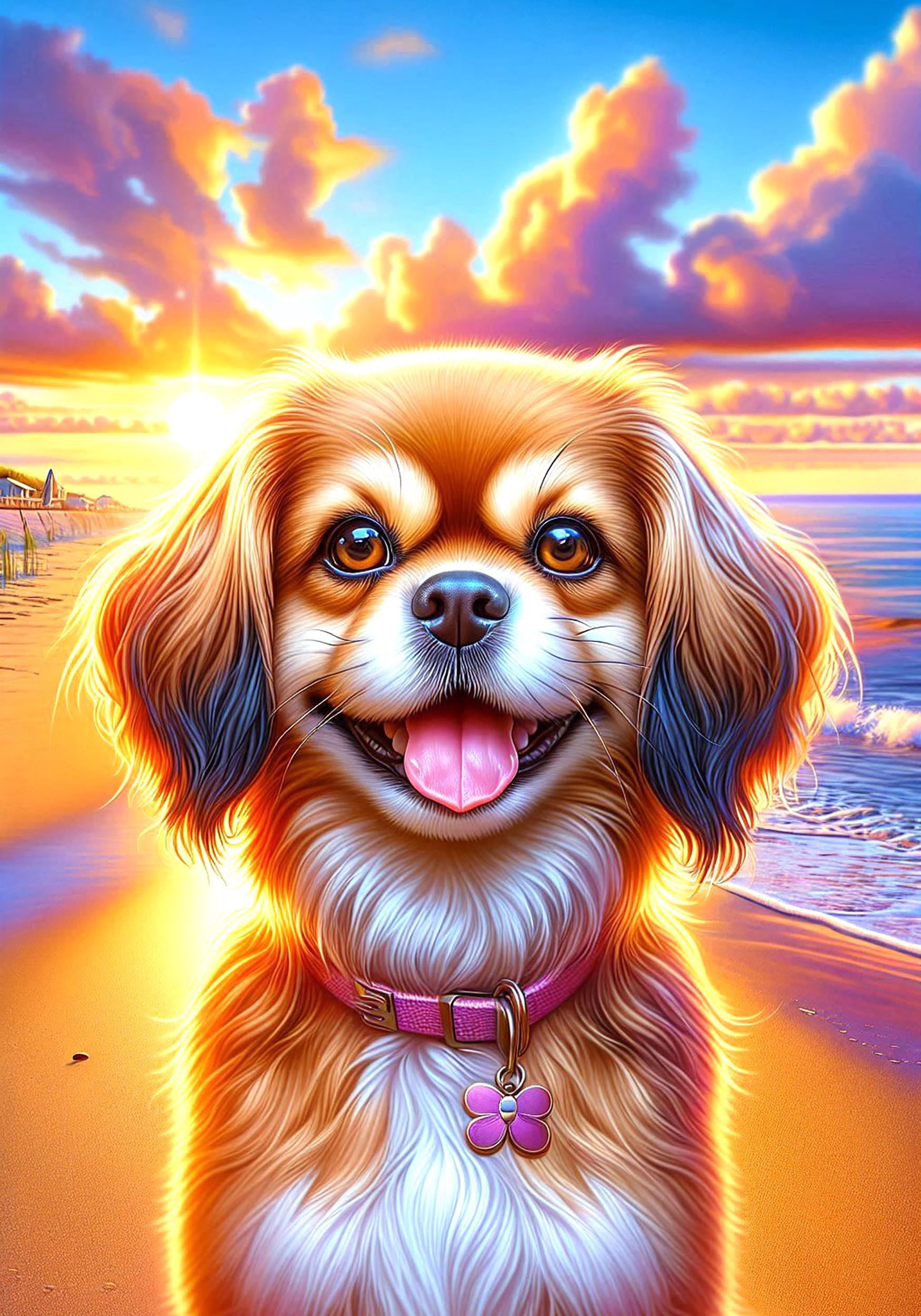 Tibetan Spaniel Fawn - Best of Breed DCR Summer Sunset Outdoor Garden ...