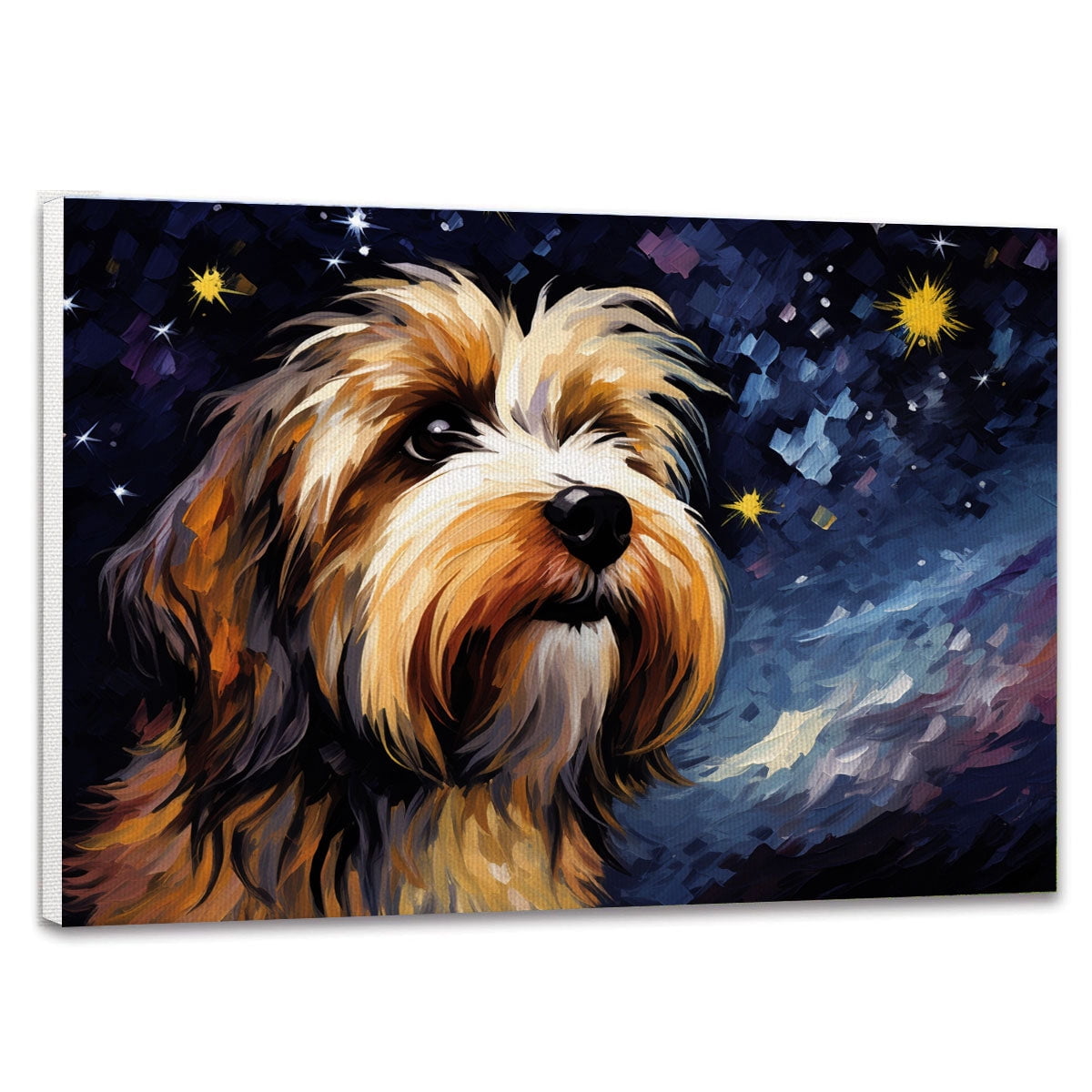 Tibetan Terrier Canvas Van Gogh Starry Night Framed Gifts For Her ...