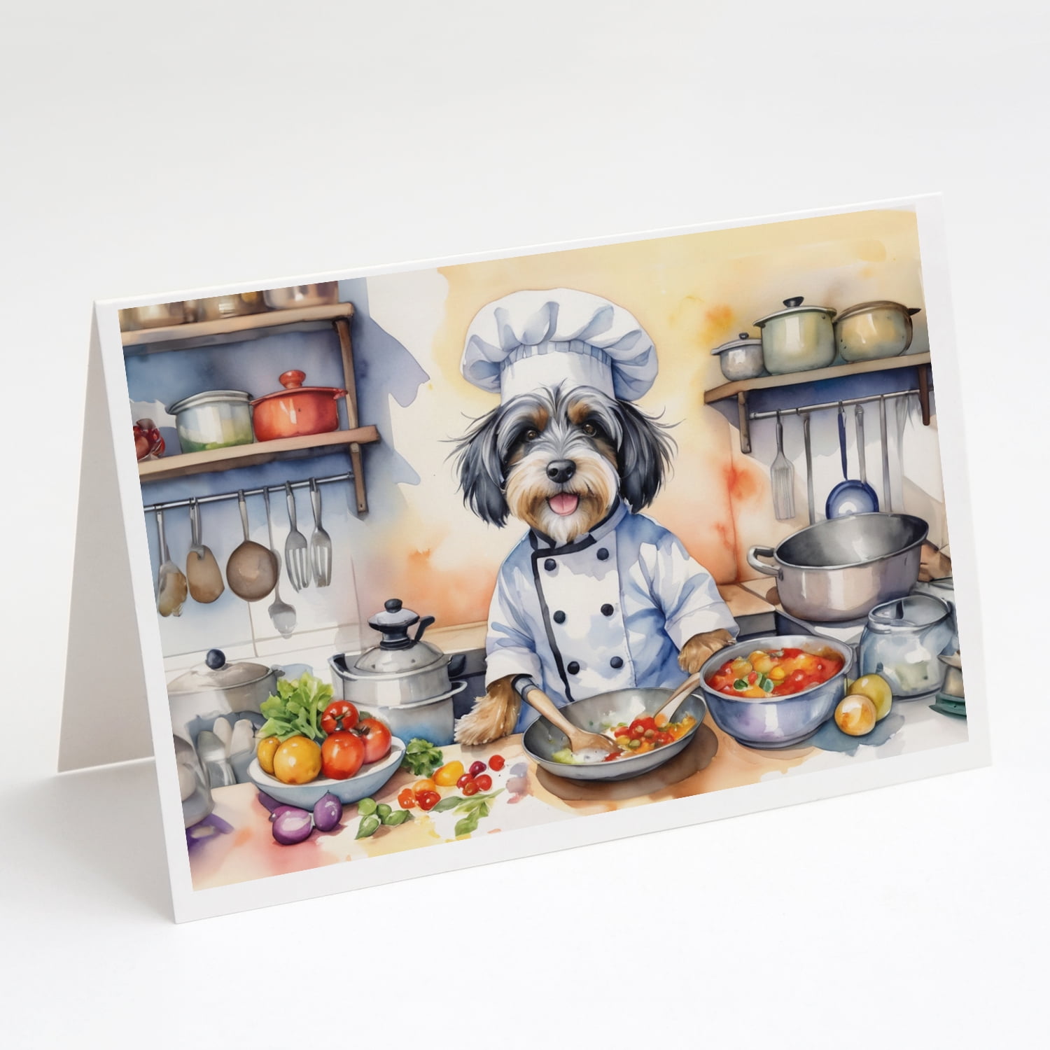 Tibetan Terrier The Chef Greeting Cards Pack of 8 7 in x 5 in - Walmart.com