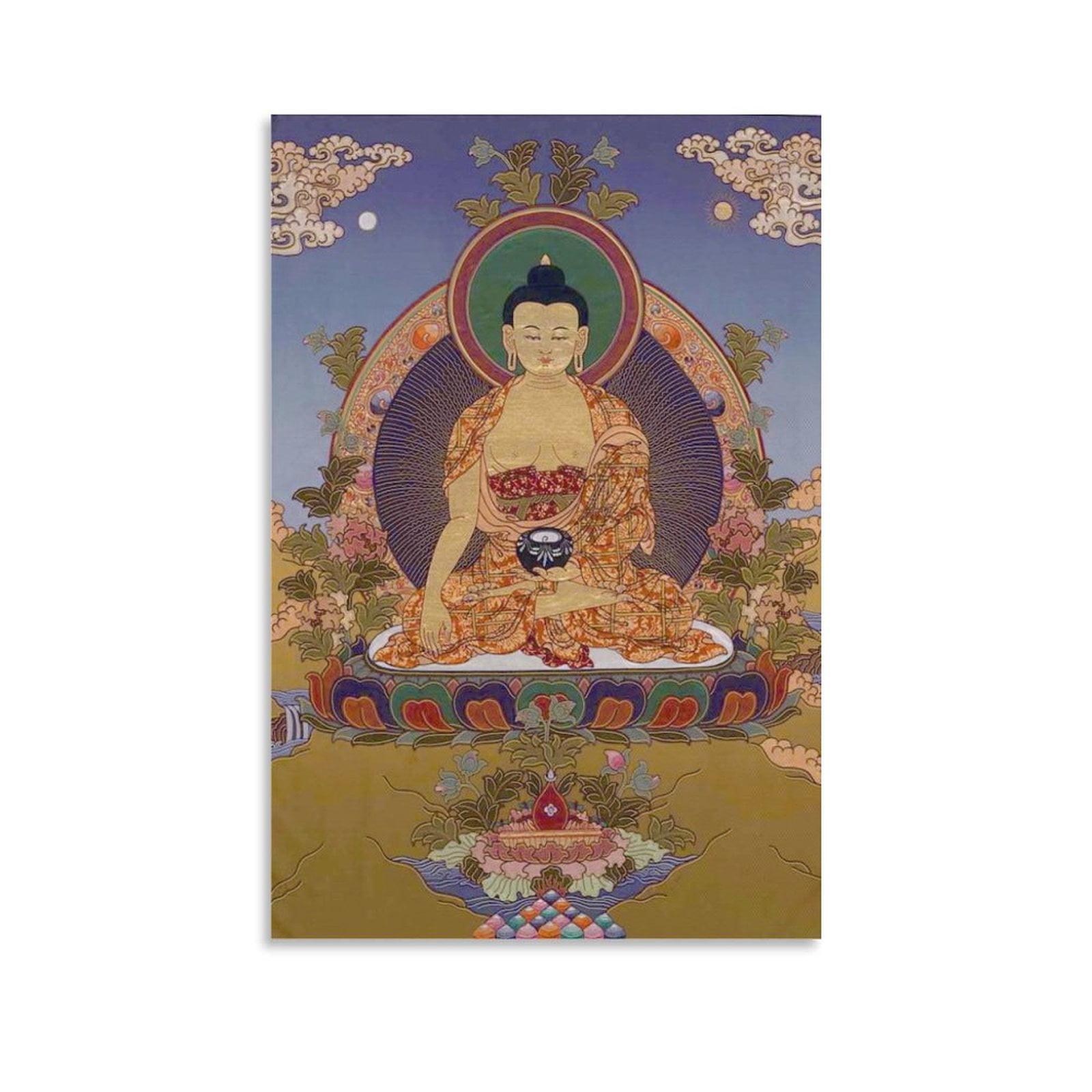 Tibetan Thangka Buddha Shakyamuni Poster (6) Painting On Canvas Wall ...