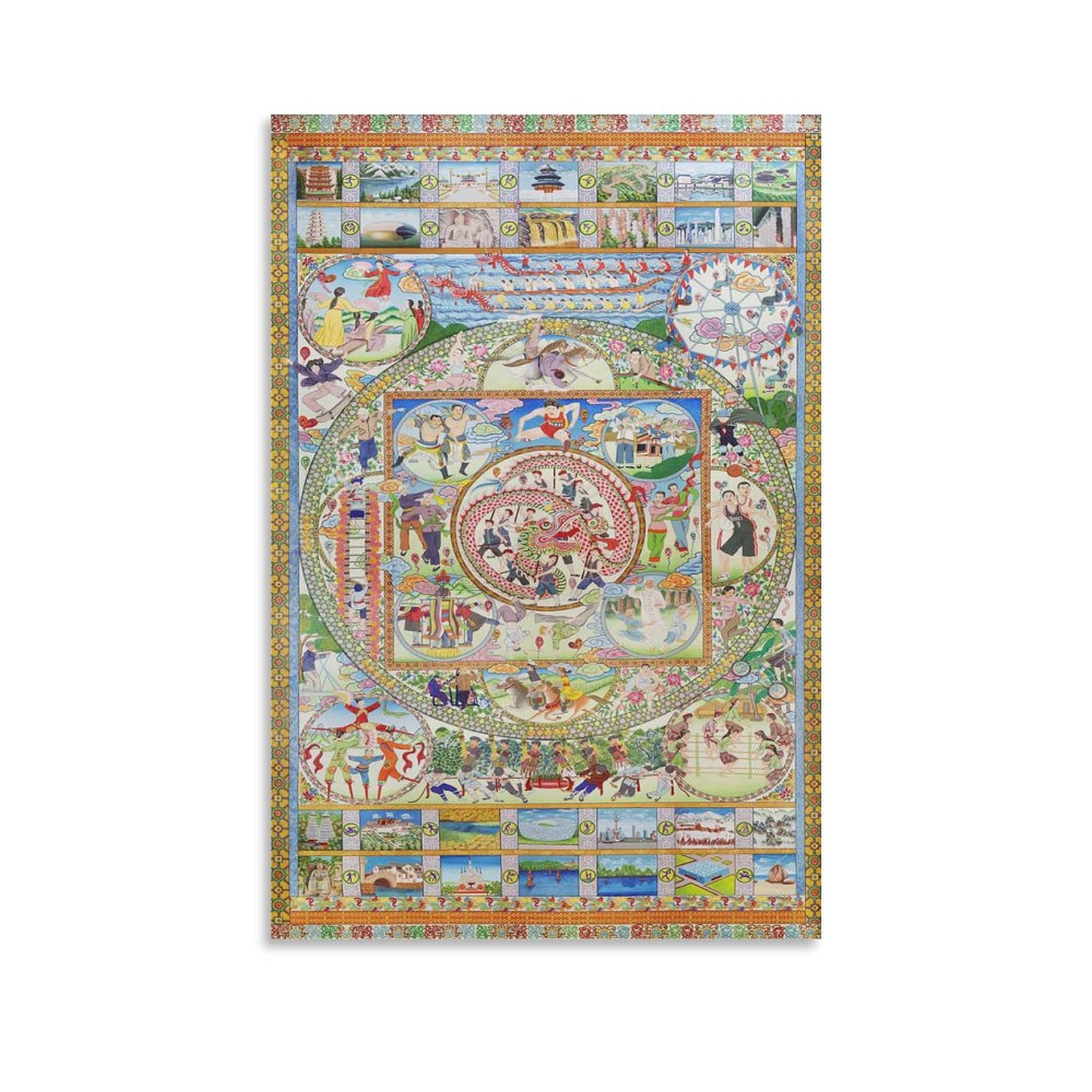 Tibetan Thangka Painting Poster EIBTO Print Photo Art Painting Canvas ...