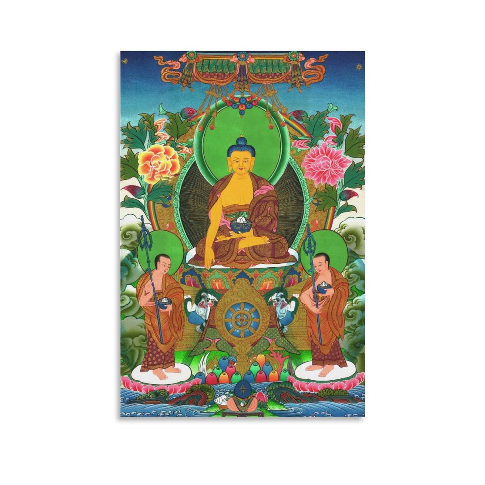 Tibetan Thangka Poster Buddha Shakyamuni (3) Painting On Canvas Wall ...
