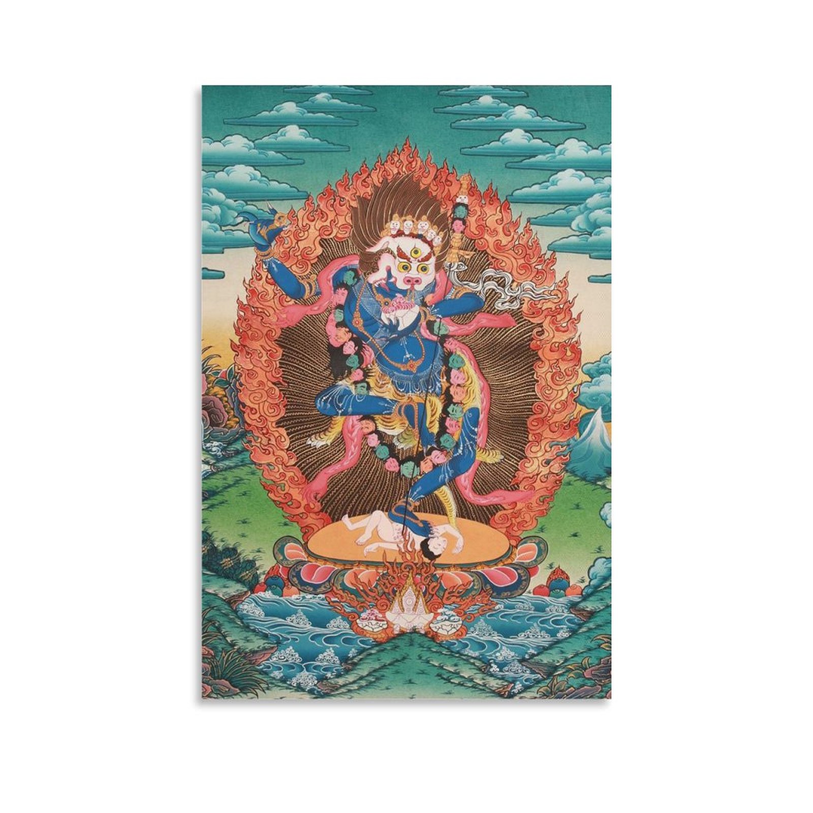 Tibetan Thangka Poster Paintings Canvas Art Poster and Wall Art Picture ...