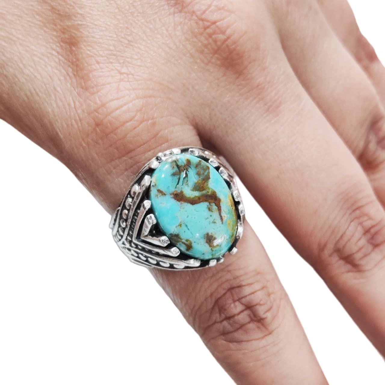 Tibetan Turquoise Ring, Silver Jewelry, 925 Silver Ring, Father's Day ...